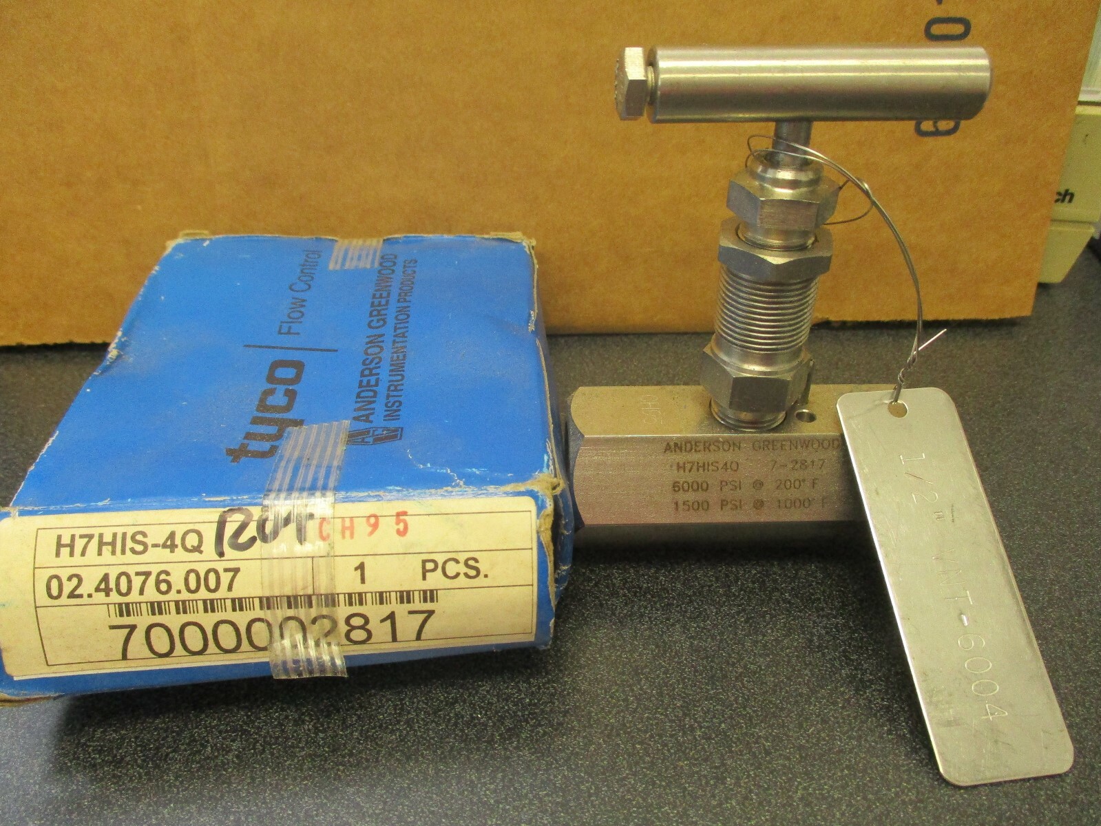 TYCO FLOW CONTROL / 1/2" ANDERSON GREENWOOD NEEDLE VALVE H7HIS-4Q ...
