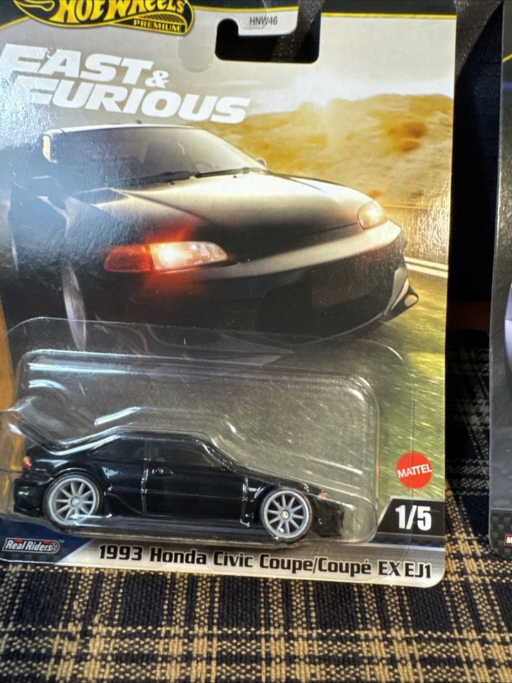 Hot Wheels Premium Fast & Furious 1993 Honda Civic Coupe & Porsche 911 ...
