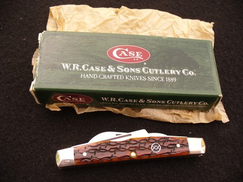 CASE XX 64052 DARK AMBER BONE BARB WIRE MEDIUM CONGRESS KNIFE 2001 NM ...