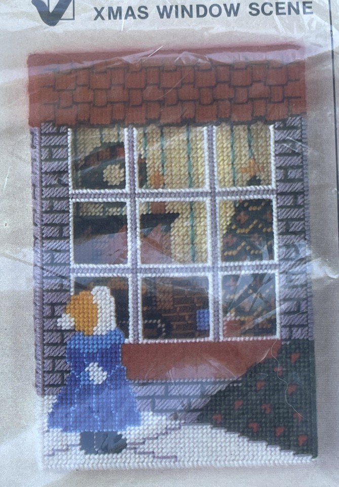 Needlepoint by Numbers Needlecraft Ala Mode Christmas Window Scene New ...