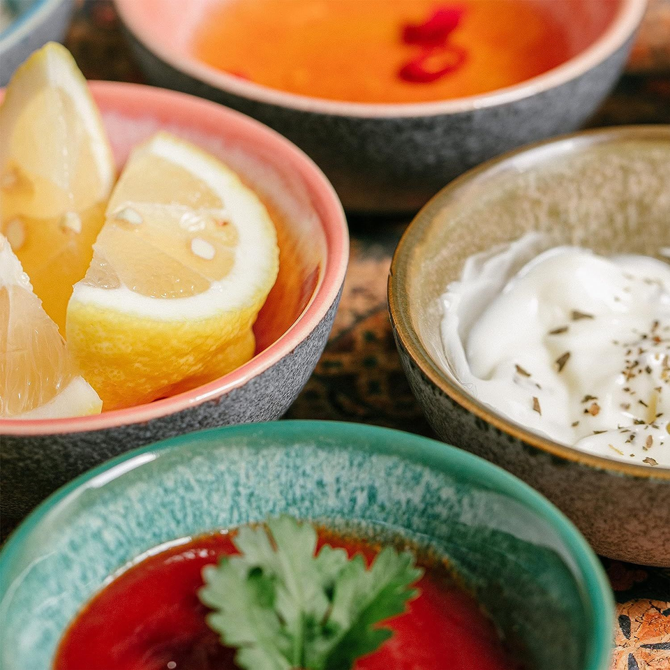 Brew To A Tea BTaT- Ceramic Dipping Bowls, 3.5 Oz, Set of 6, Assorted ...