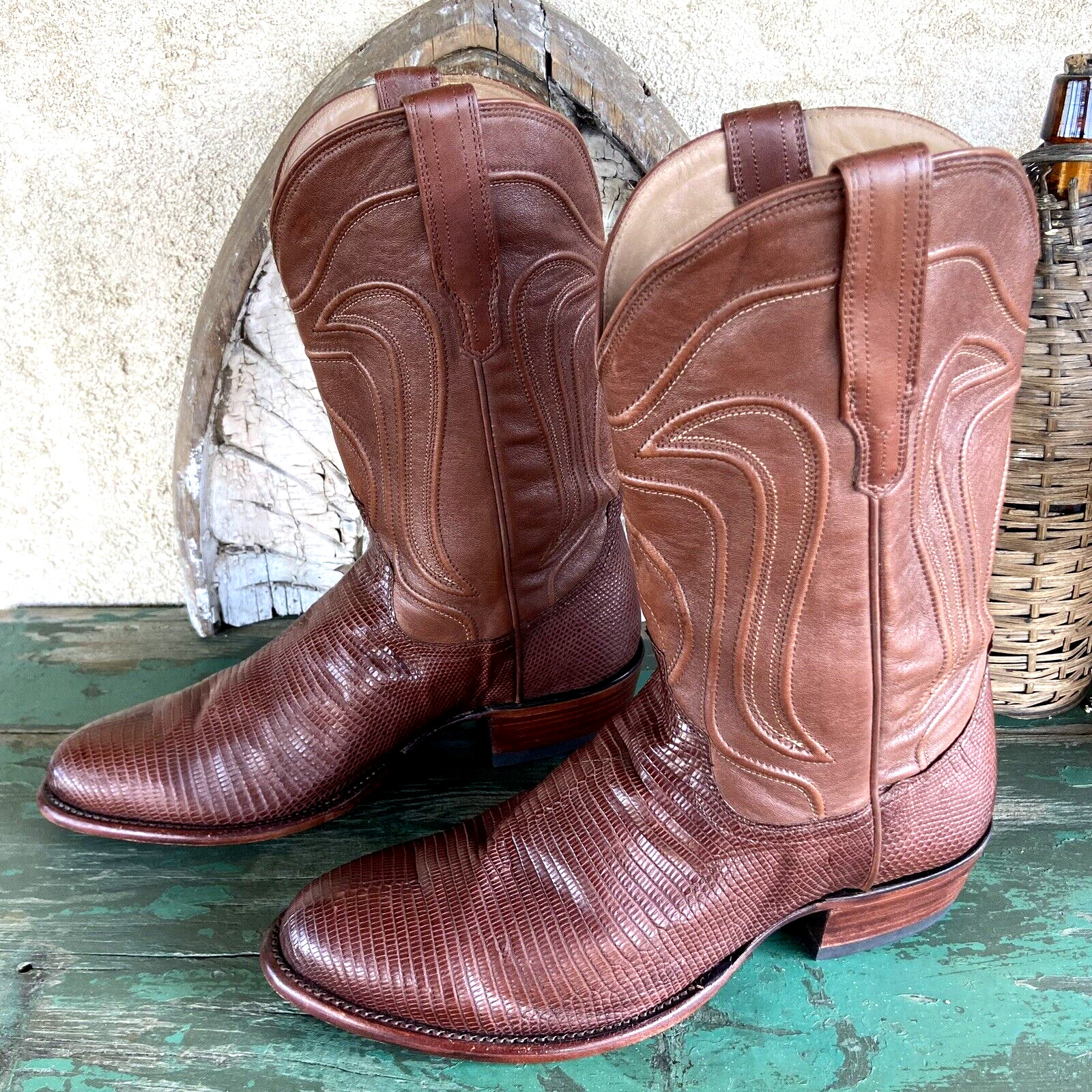 Men's Tecovas The Nolan Bourbon Genuine Lizard Exotic… - Gem