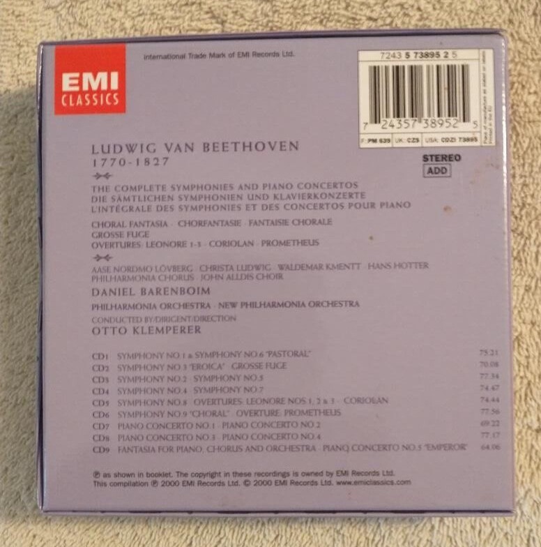 Beethoven: The Complete Symphonies and Piano Concertos (9 CD Box Set ...