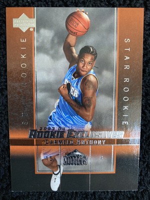 2003-04 Upper Deck Rookie Exclusives Carmelo Anthony Star Rookie RC #3 ...