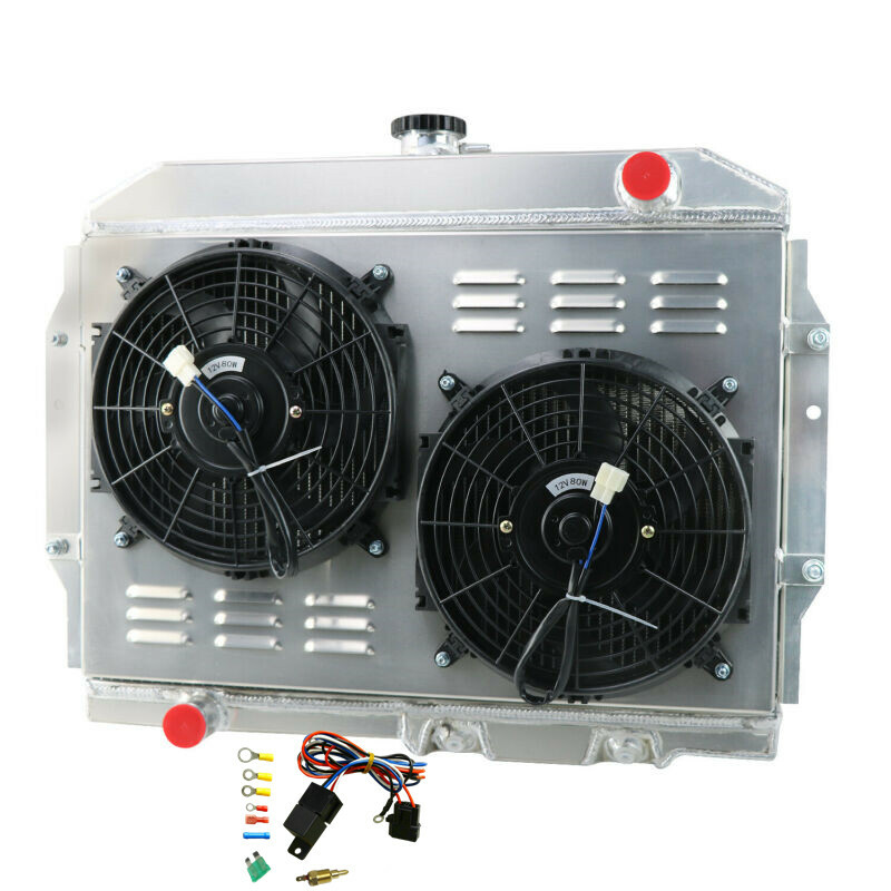 For 1958-1974 AMC AMX Javelin Marlin SST V8 Aluminum 4-Row Radiator Fan ...