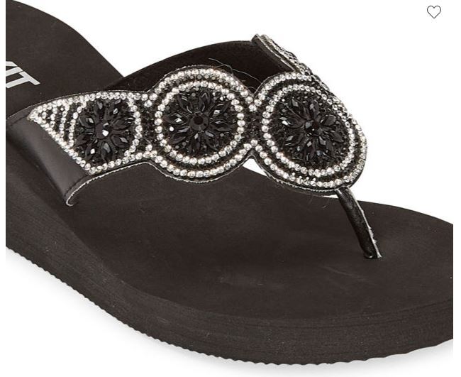 NEW WOMEN'S MIXIT BLACK FIVE DISK FLIP FLOPS WEDGE SANDALS SIZES 6, 7 ...