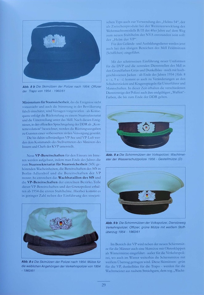 Military Headgear book of the DDR & Occupation Zone by Wilhelm Zoller ...
