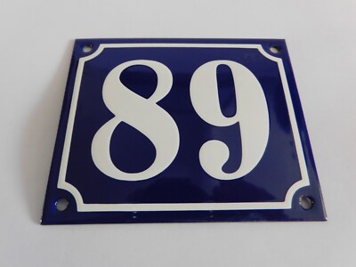 French Handmade 4.75 x 4" Enamel Porcelain Plaques House Number Address ...