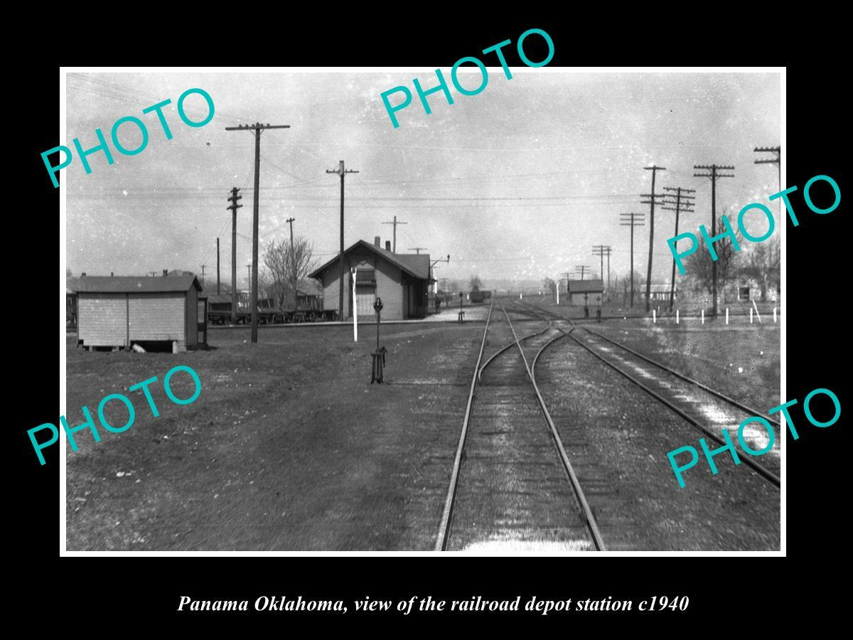 OLD 6 X 4 HISTORIC PHOTO OF PANAMA OKLAHOMA THE RAILROAD DEPOT STATION ...