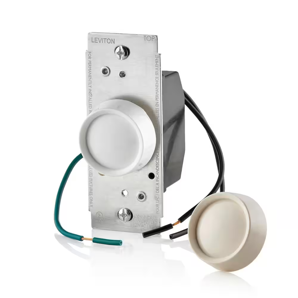 Trimatron 600-Watt Single-Pole Universal Rotary Dimmer White/Light ...