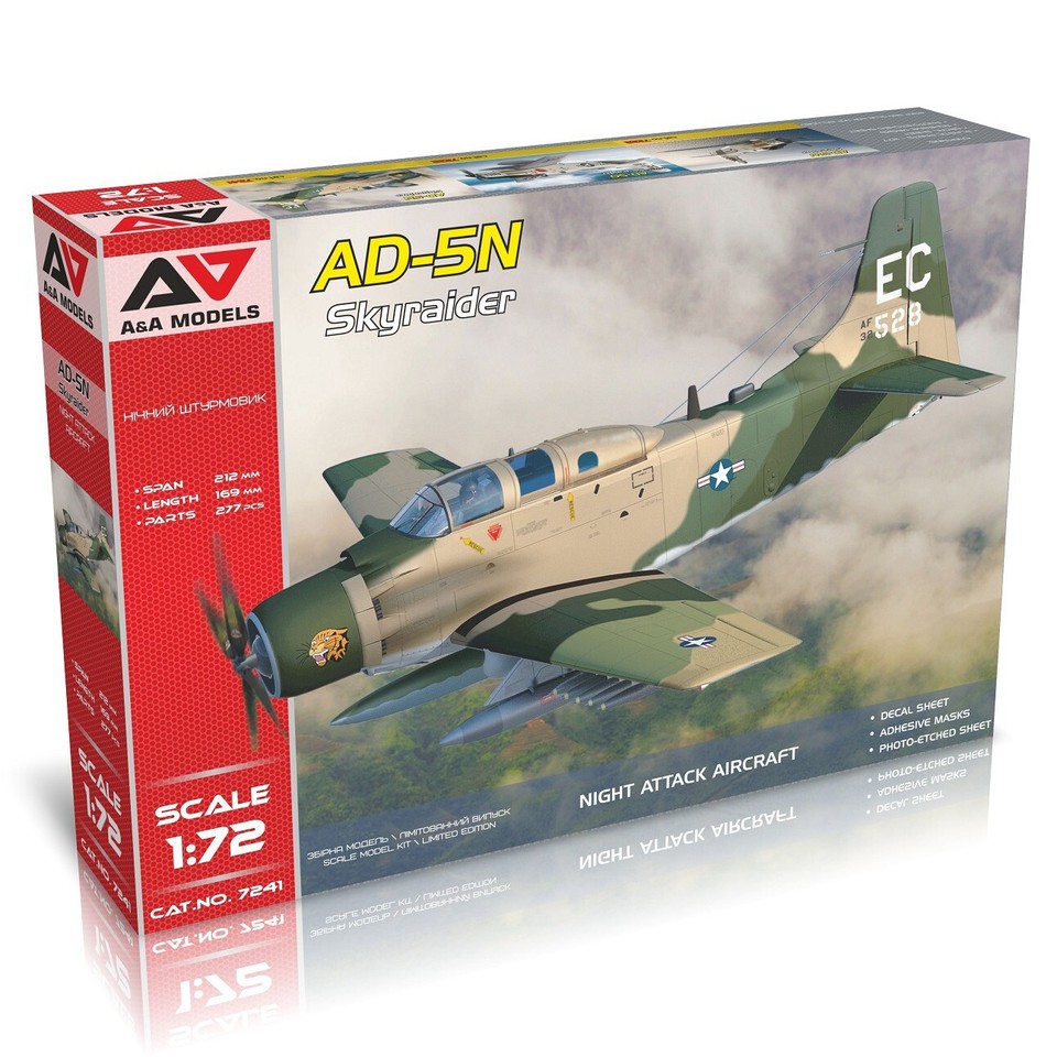 Douglas Ad-5n Skyraider Night Attack Aircraft Model Scale 1:72 A&A ...