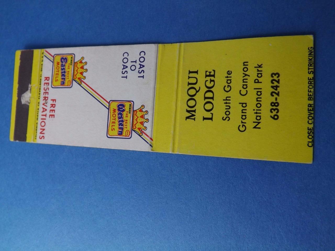 MOQUI LODGE GRAND CANYON EASTERN WESTERN MOTEL MATCHBOOK VINTAGE ...