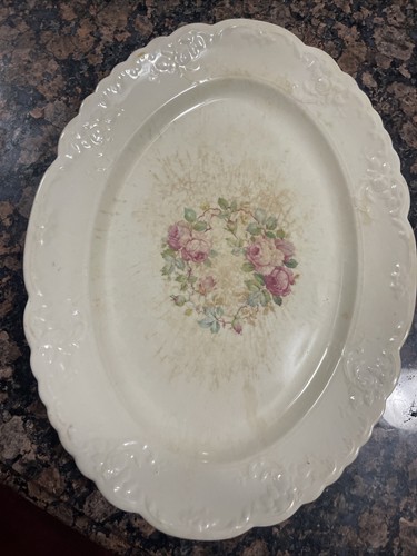 Vintage Taylor Smith & Taylor TST Rare Floral Pattern China Platter ...