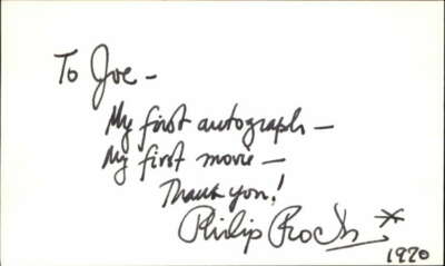 Phillip Rock 2004 Writer Signed 3" x 5" Index Card | eBay
