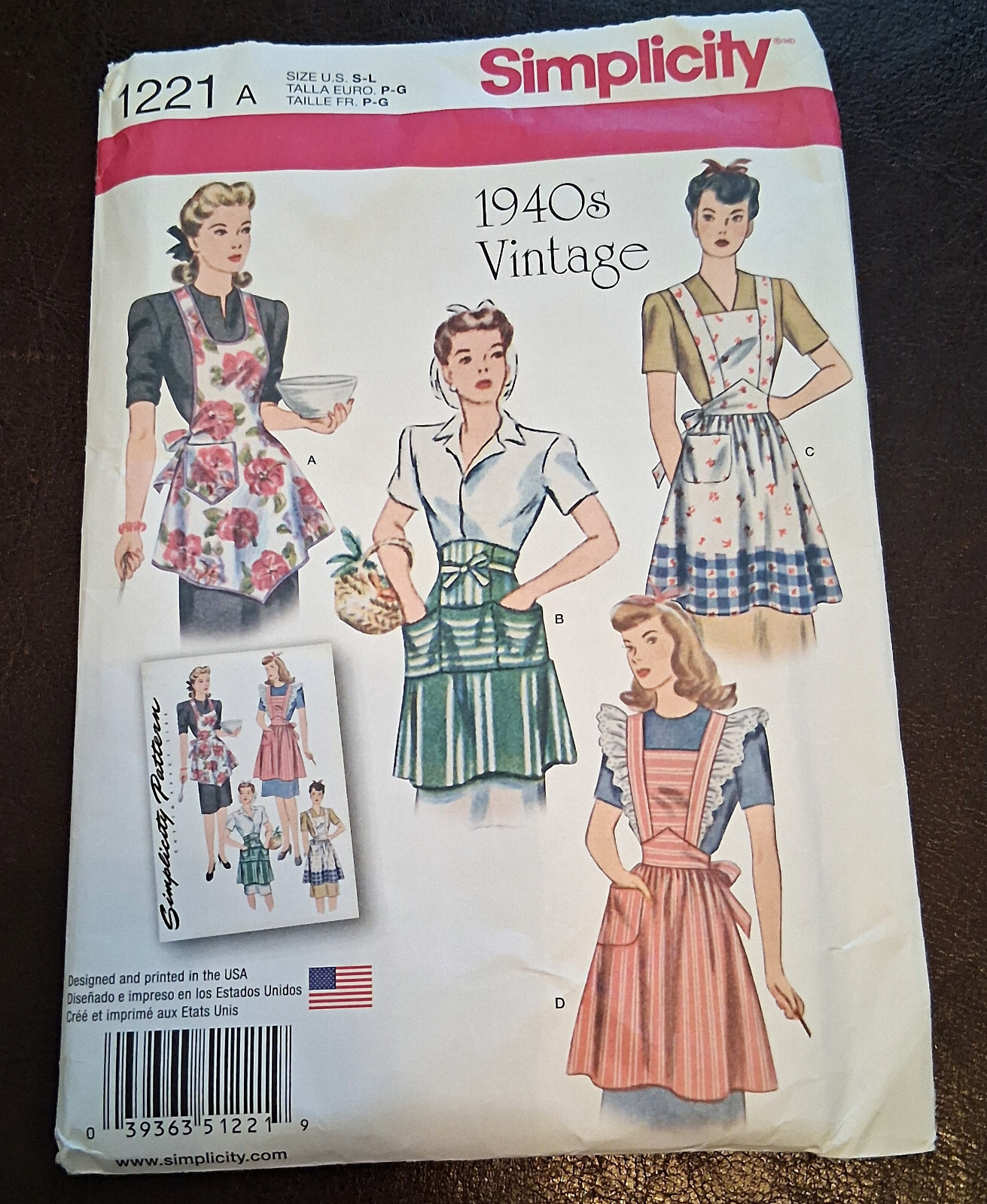 Simplicity Sewing Pattern 1221 1940s Vintage Misses' Aprons Uncut for ...