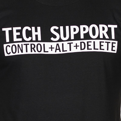 TECH SUPPORT control alt delete Funny computer nerd gamer IT geek T ...