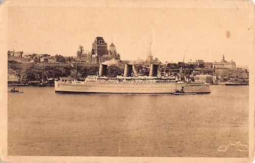 SS EMPRESS OF BRITAIN AT QUEBEC, CANADIAN PACIFIC SHIP LINE ~ used ...