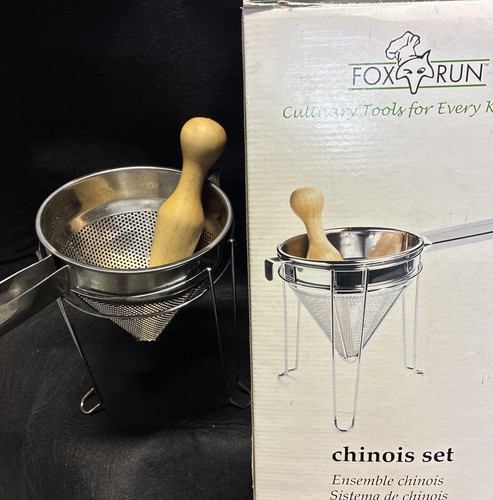 Stainless Steel Chinois Food Mill Sieve Strainer Set with Stand ...