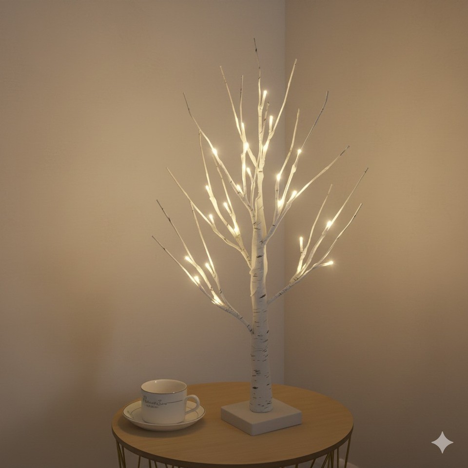 LED Birch Tree Light Twig Birch Up Branch Lights Desktop Dinner Lamp ...