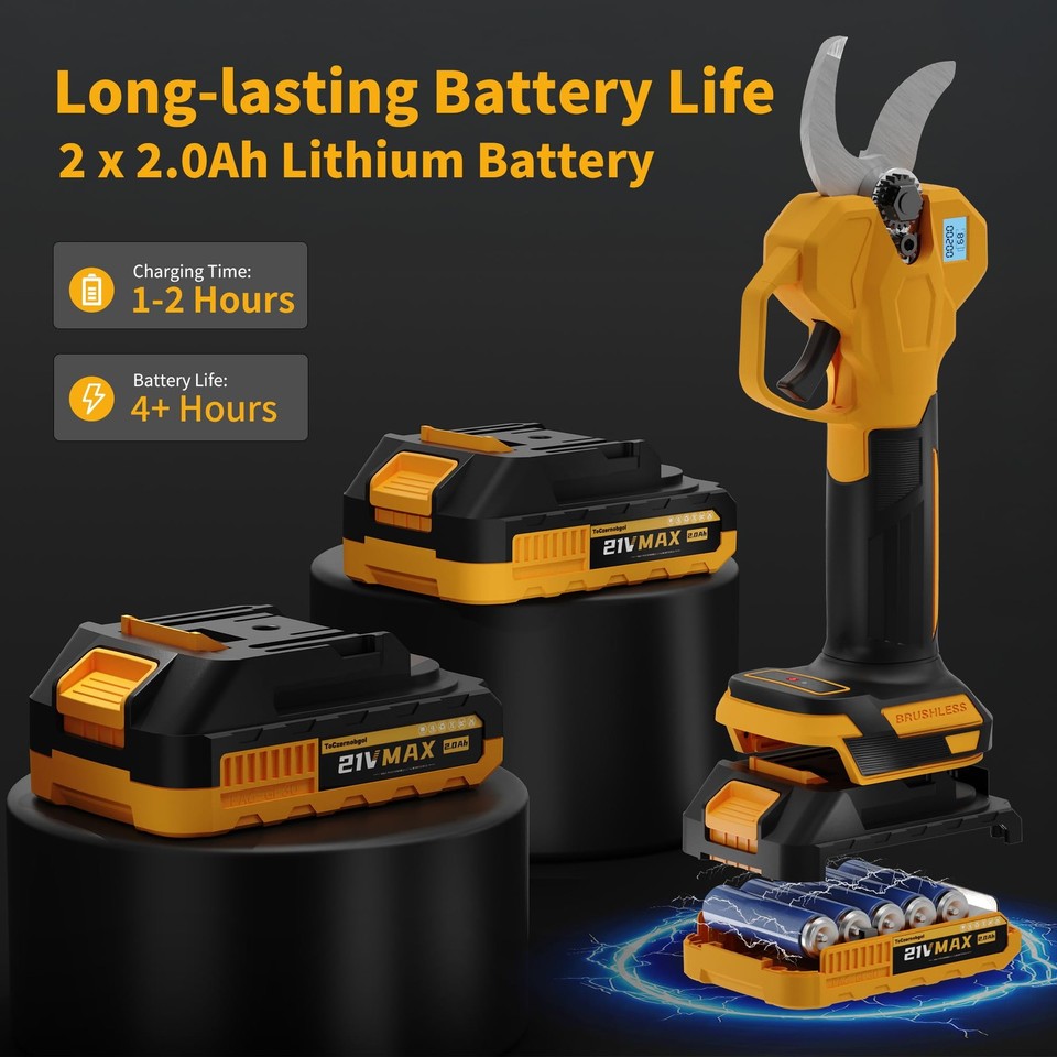 Pruning Shears, Cordless Power Pruner with 1.4 Inch Cutting Diameter ...