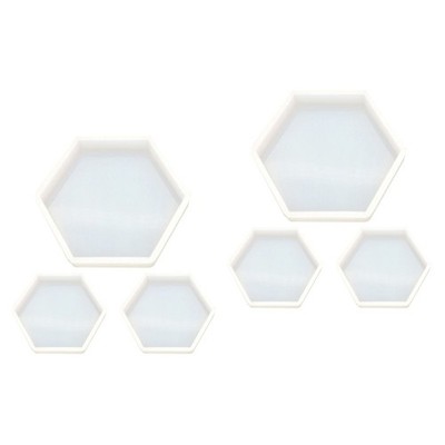 2 Count Hexagon Resin Mold Small Moulds Silicone Crystal Molds for ...