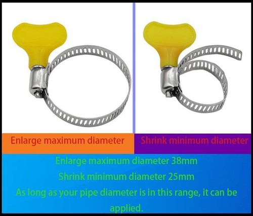 14-Pack Yellow Stainless Steel Hose Clamps Adjustable Thumb Screw Key ...