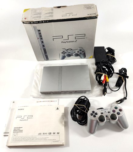Console Sony Playstation 2 PS2 Slim Satin Silver en boite Envoi rapide ...