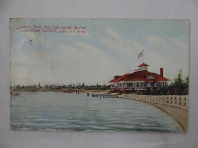1912 Postcard Life Saving Sta Jackson Park Chicago IL Frank Mackin ...
