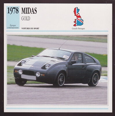 1978 Midas Gold British Sports Car Photo Spec Sheet Info French Card | eBay