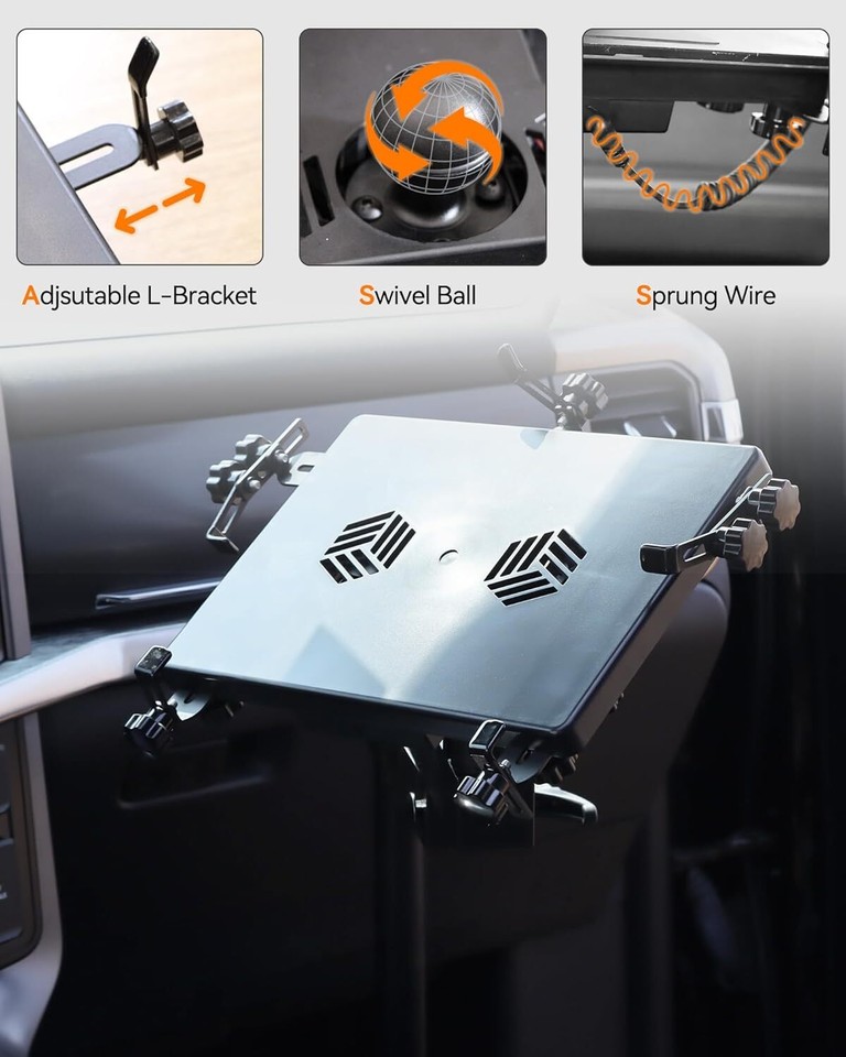 Truck Laptop Mount Fit for Jeep Wrangler JL 2018-24 Vehicle Laptop ...