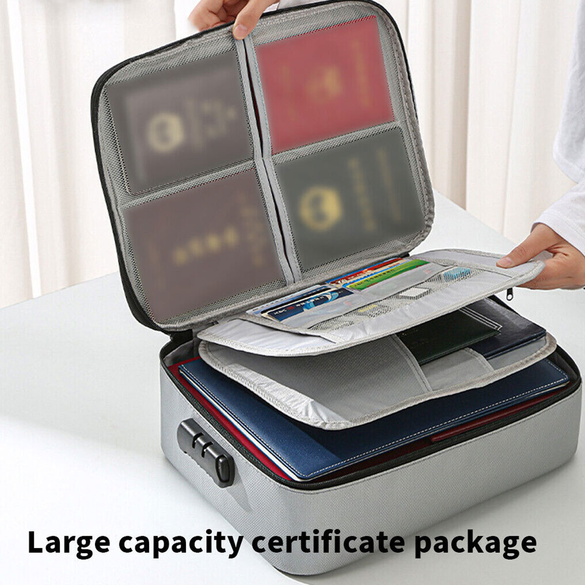 Fireproof Pouch Waterproof Document Bag File Envolope Safe Storage Cash ...