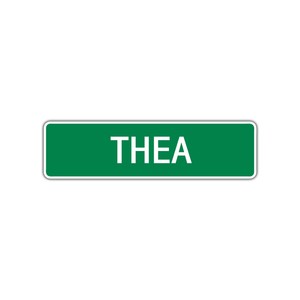 Thea Girls Name Letter Printed Label Wall Art Decor Novelty Aluminum ...