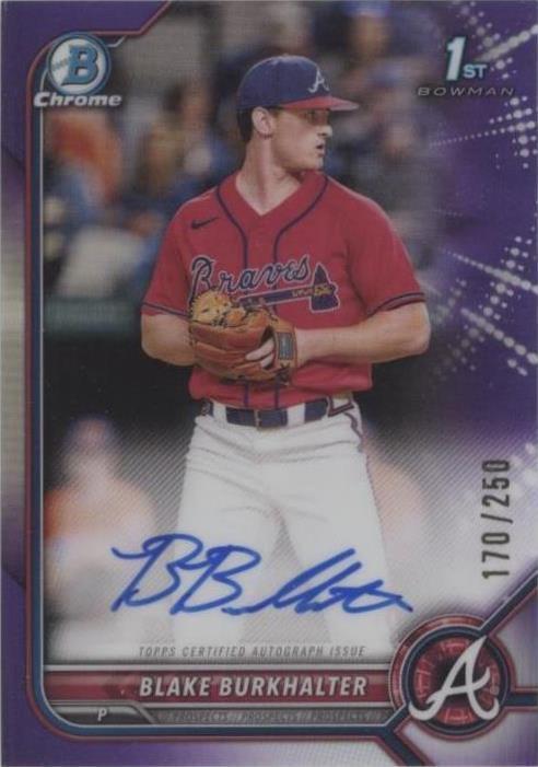 2022 Bowman Draft - Chrome Draft Pick Autographs Blake Burkhalter #CDA ...