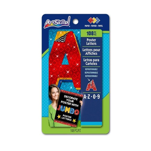 ArtSkills Jumbo Poster Letters and Numbers, A-Z and 0-9, Assorted ...