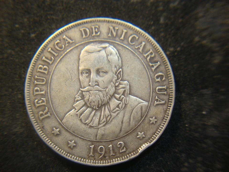 1912 VF XF Nicaragua En Dios Confiamos Cordoba Silver Coin Rare Type | eBay