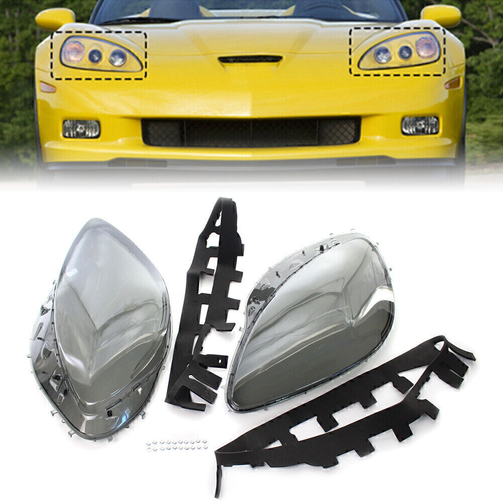 Headlight Head Light Lamp Lens Cover For Chevrolet Corvette C6 2005-13 ...