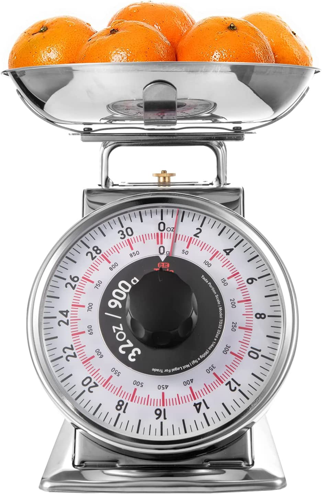 Precise Portions Analog Food Scale - Stainless Steel, Removable Bowl ...