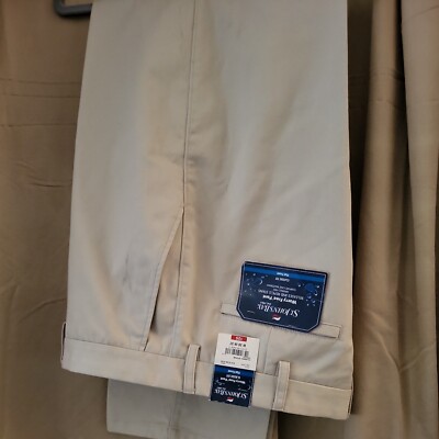 St Johns Bay Mens Straight Fit Khaki Casual Dress Pants Slacks Flat ...