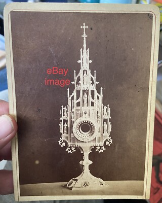 ca.1870’s Cabinet Photo: Figural Renaissance MONSTRANCE CLOCK Church or ...