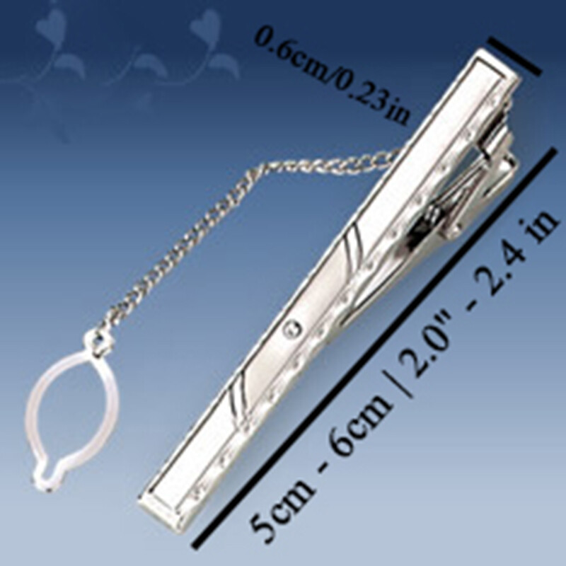 Men Tie Clip Metal Iron Silver Necktie Tie Bar Clasp Clamp Pin Suit ...