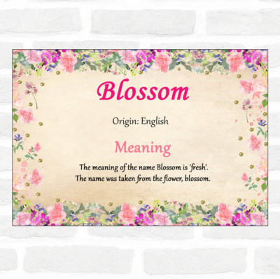 Blossom Name Meaning Floral Certificate | eBay UK
