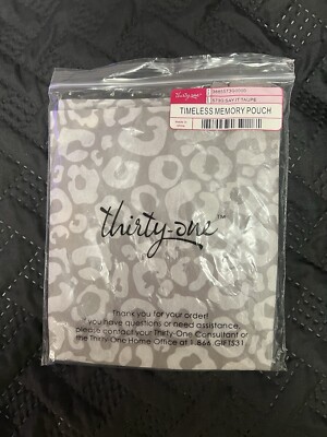Thirty One Timeless Memory Pouch Say It Taupe 573G New | eBay
