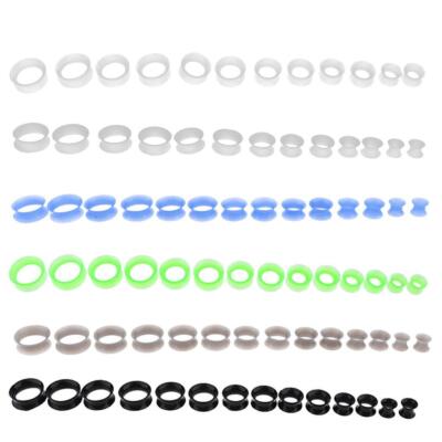 7 Pairs Silica Gel Ear Piercings Plug Tunnel Gauges Expander Stretcher ...