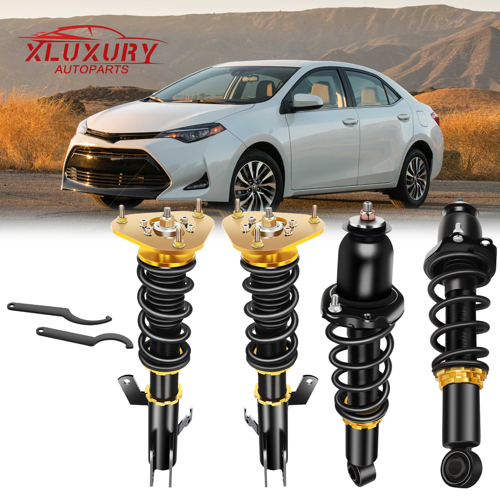 Coilovers Suspension Kit For Toyota Corolla 2009-2017 Shock Struts Adj ...