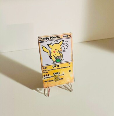 Happy Pikachu Card 420 High Smoke Fan Art Made Debut Credit Card Small ...