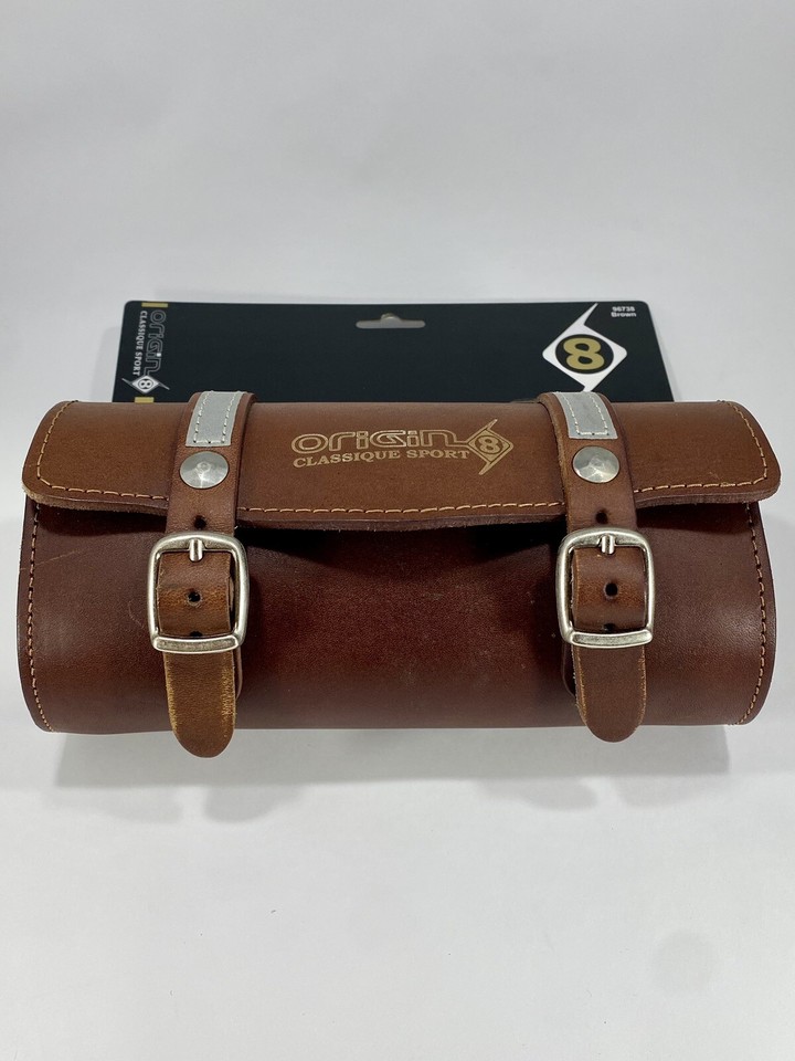 NOS Origin8 Classique Sport Leather Saddle Bag Brown Hammered Rivet For ...
