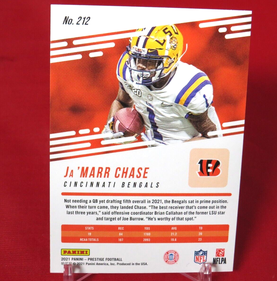 Ja'Marr Chase Diamonds Xtra Points Rookie RC 2021 Panini Prestige #212 ...