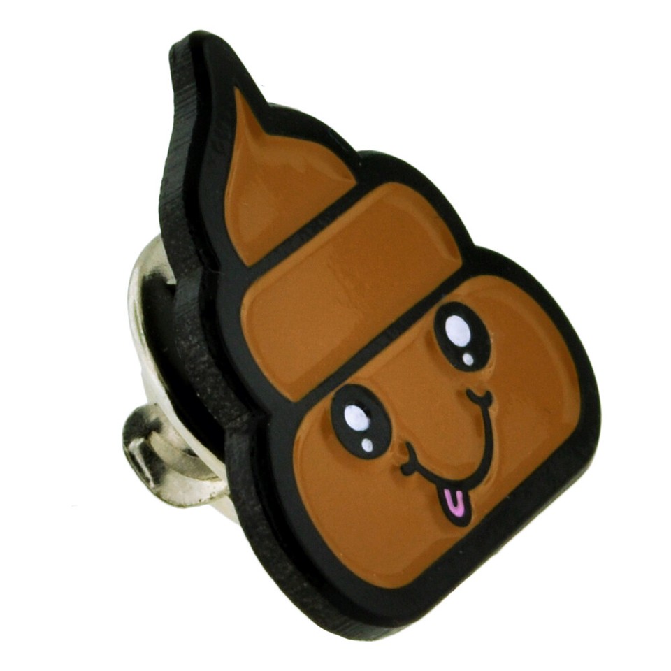 PinMart's Cute Poop Face Enamel Lapel Pin | eBay