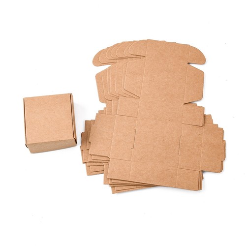 10x Square BurlyWood Folding Boxes Kraft Paper Gift Box DIY Crafts 5 ...