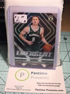 2018-19 Prizm #17 Donte DiVincenzo Emergent Silver Prizm RC Milwaukee ...